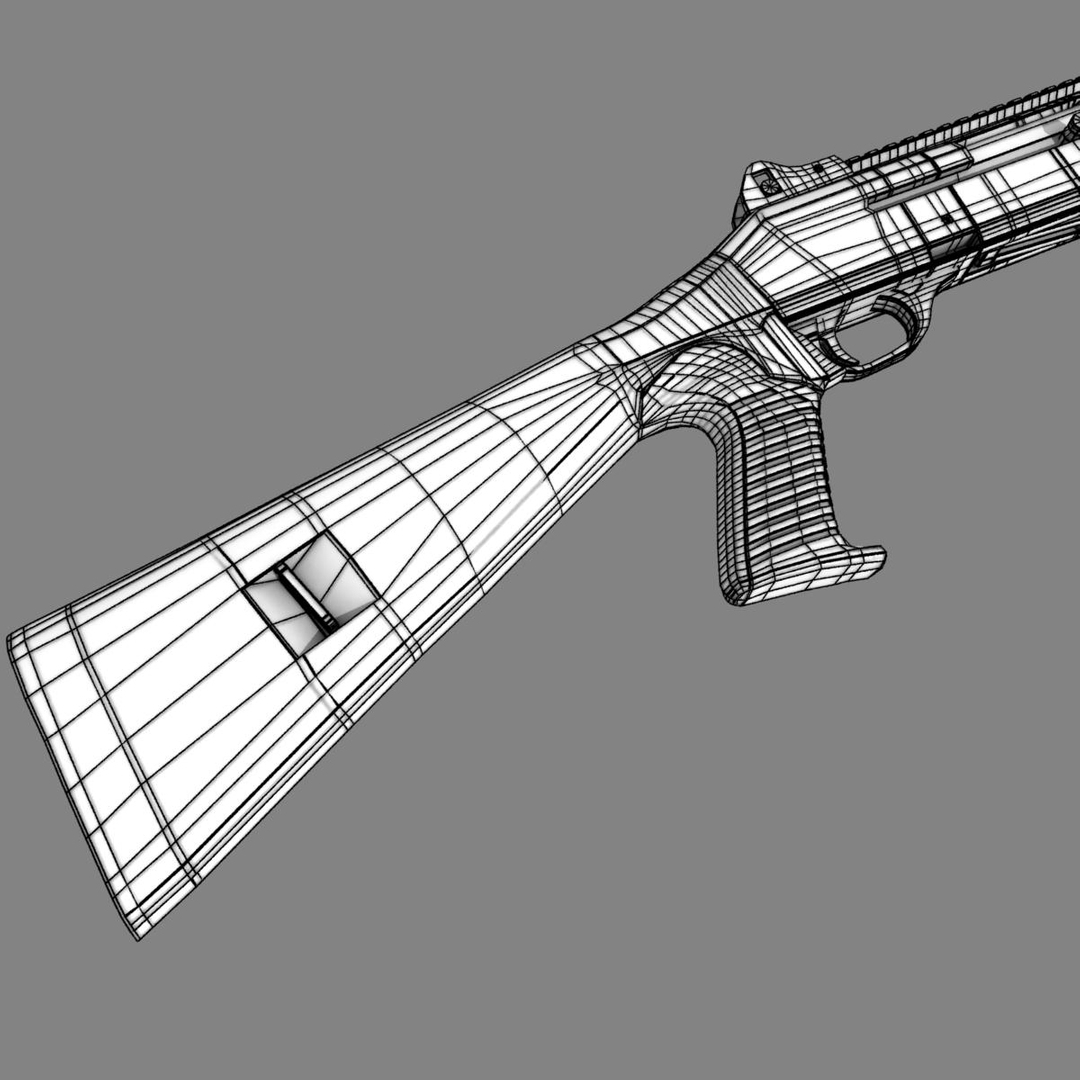 3d benelli m4 shotgun 2 model