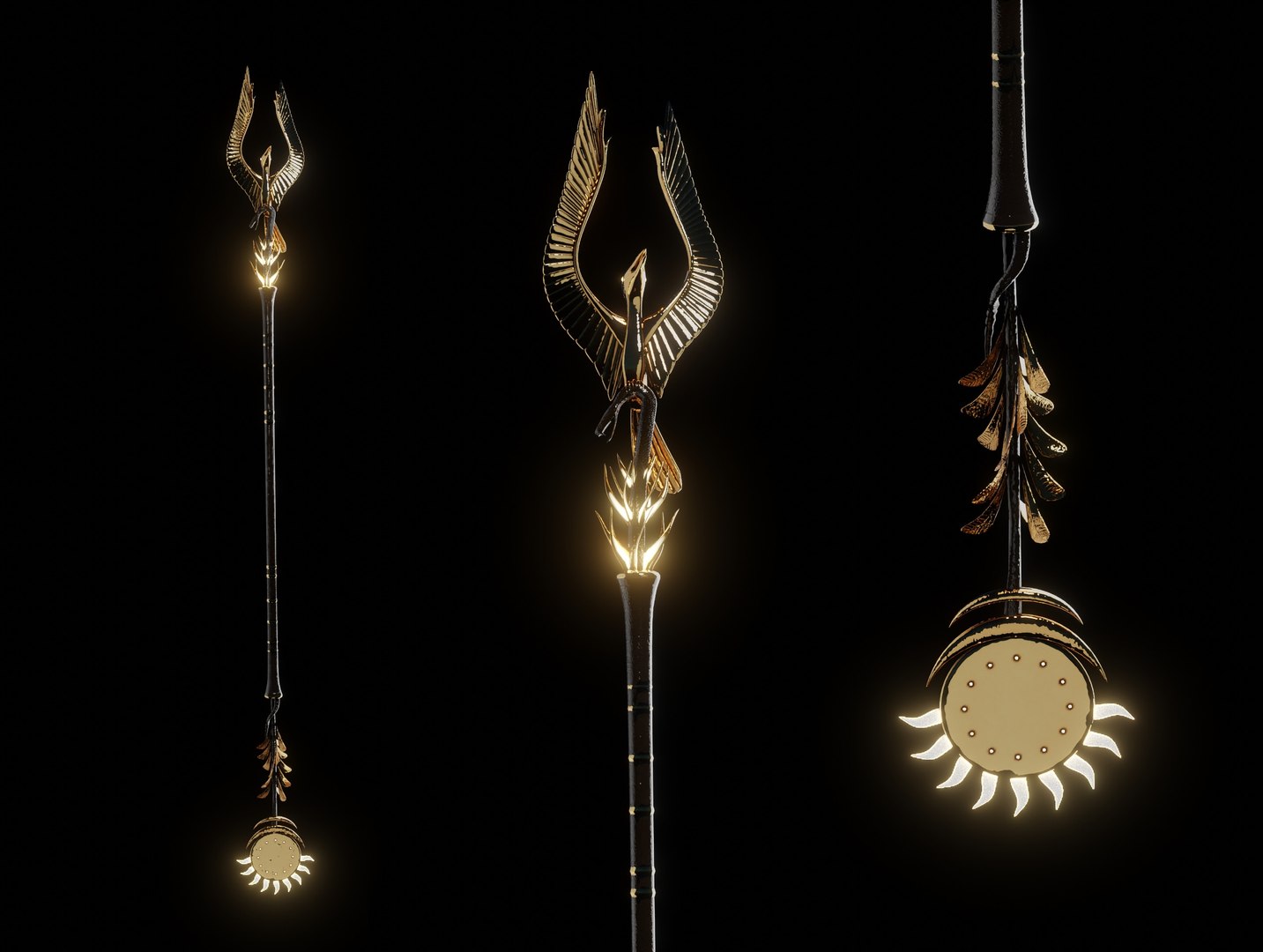 3D Immortal Phoenix Staff Weapon - TurboSquid 1963805