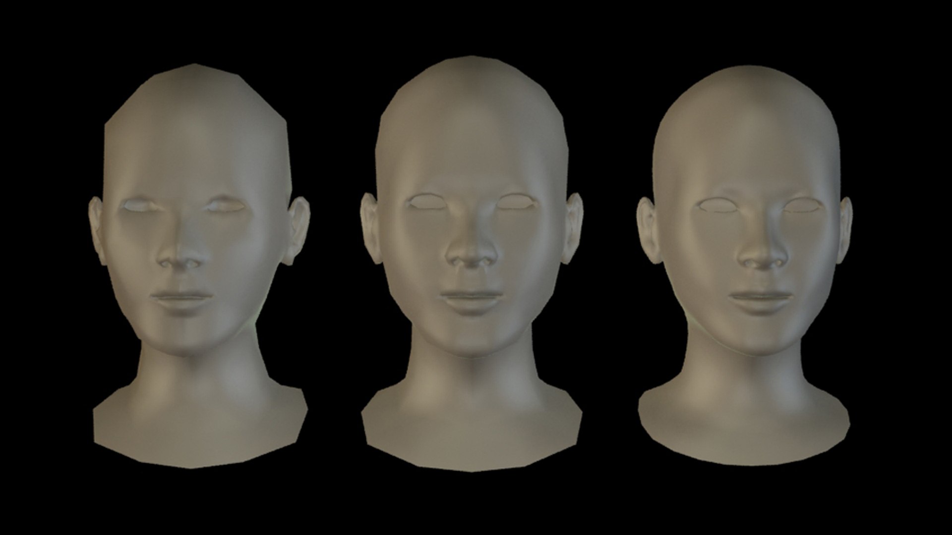 female head bust pack 3d model