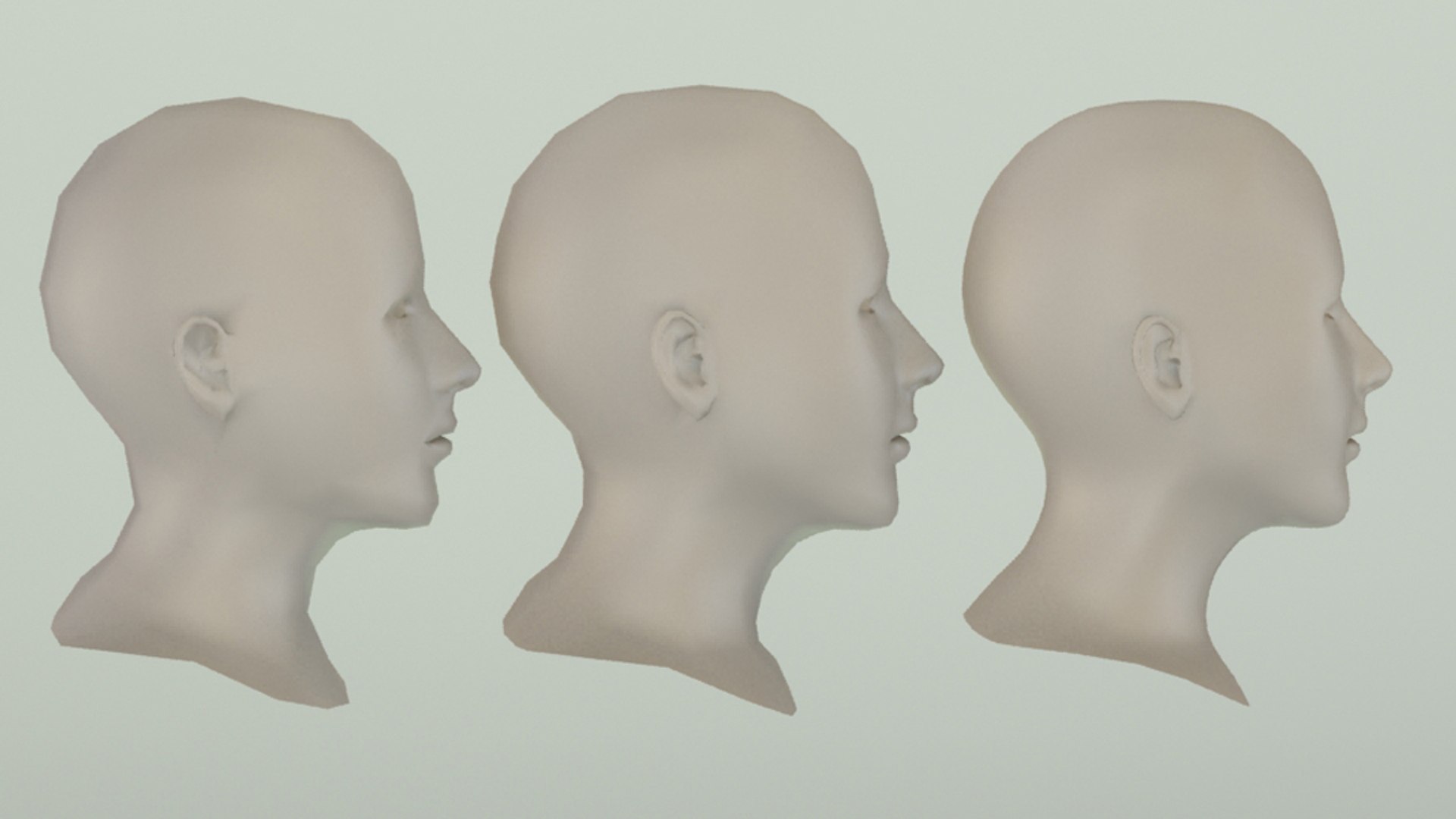 female head bust pack 3d model