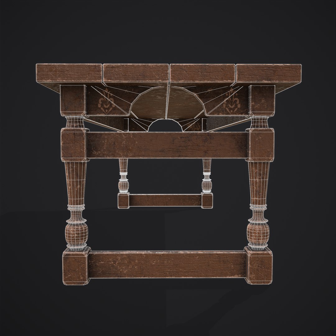 Elegant Long Table And High Chairs 3D Model - TurboSquid 1823644