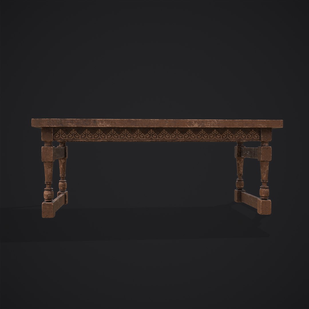 Elegant Long Table And High Chairs 3D Model - TurboSquid 1823644