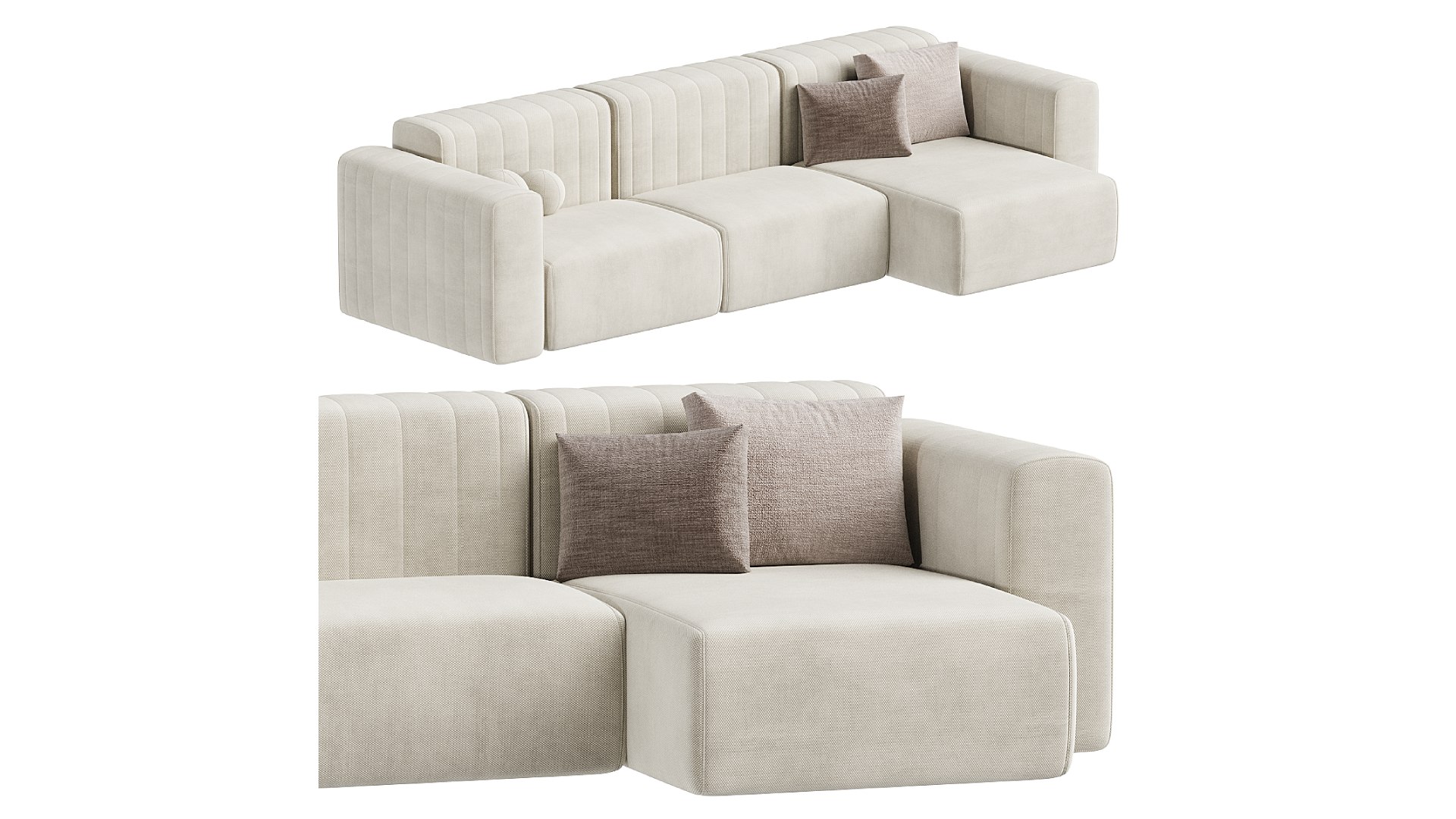 3D Model RIFF Sofa With Chaise Longue By NORR11 - TurboSquid 2204068