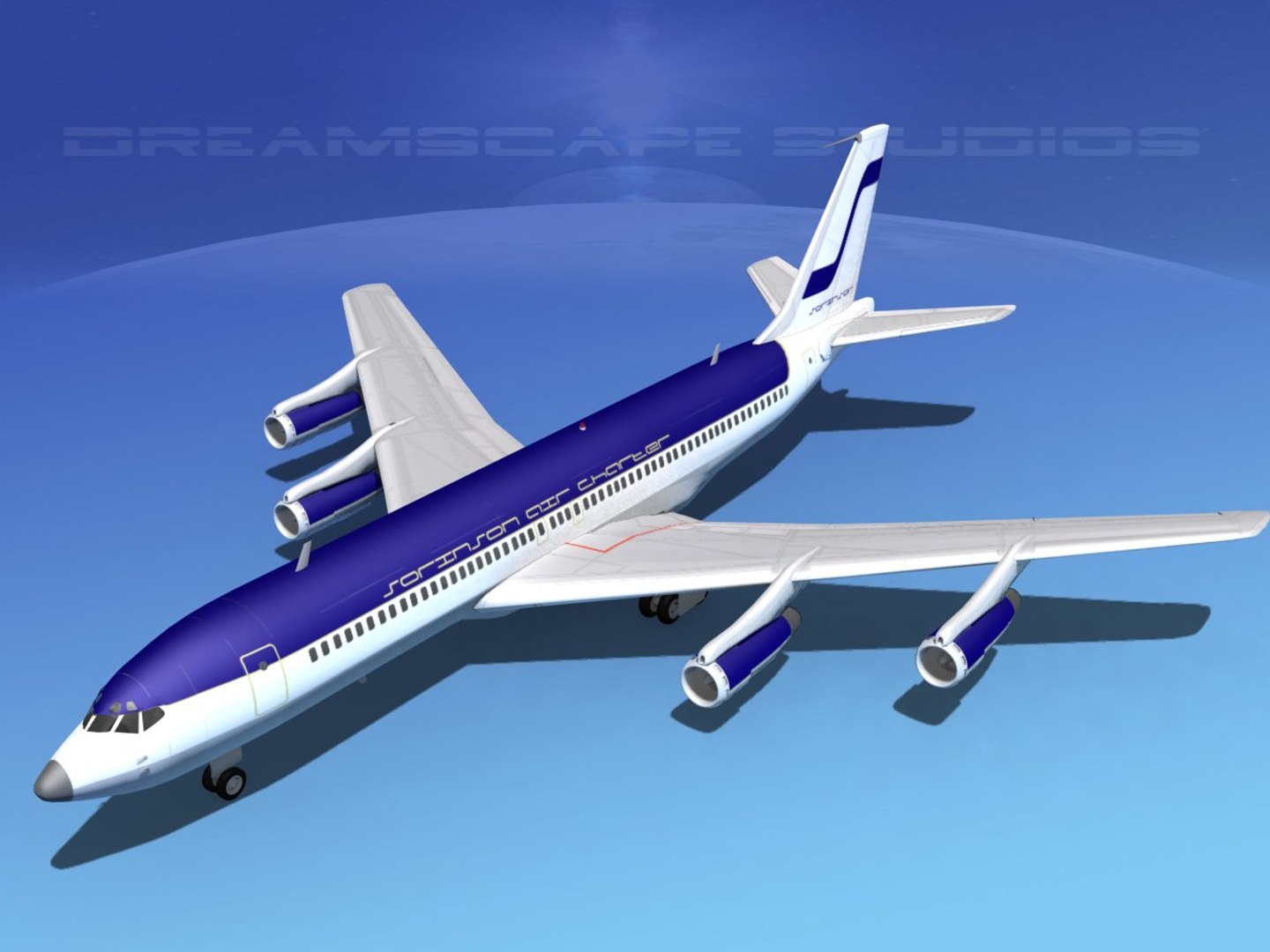 707-320 airlines boeing 707 3d model