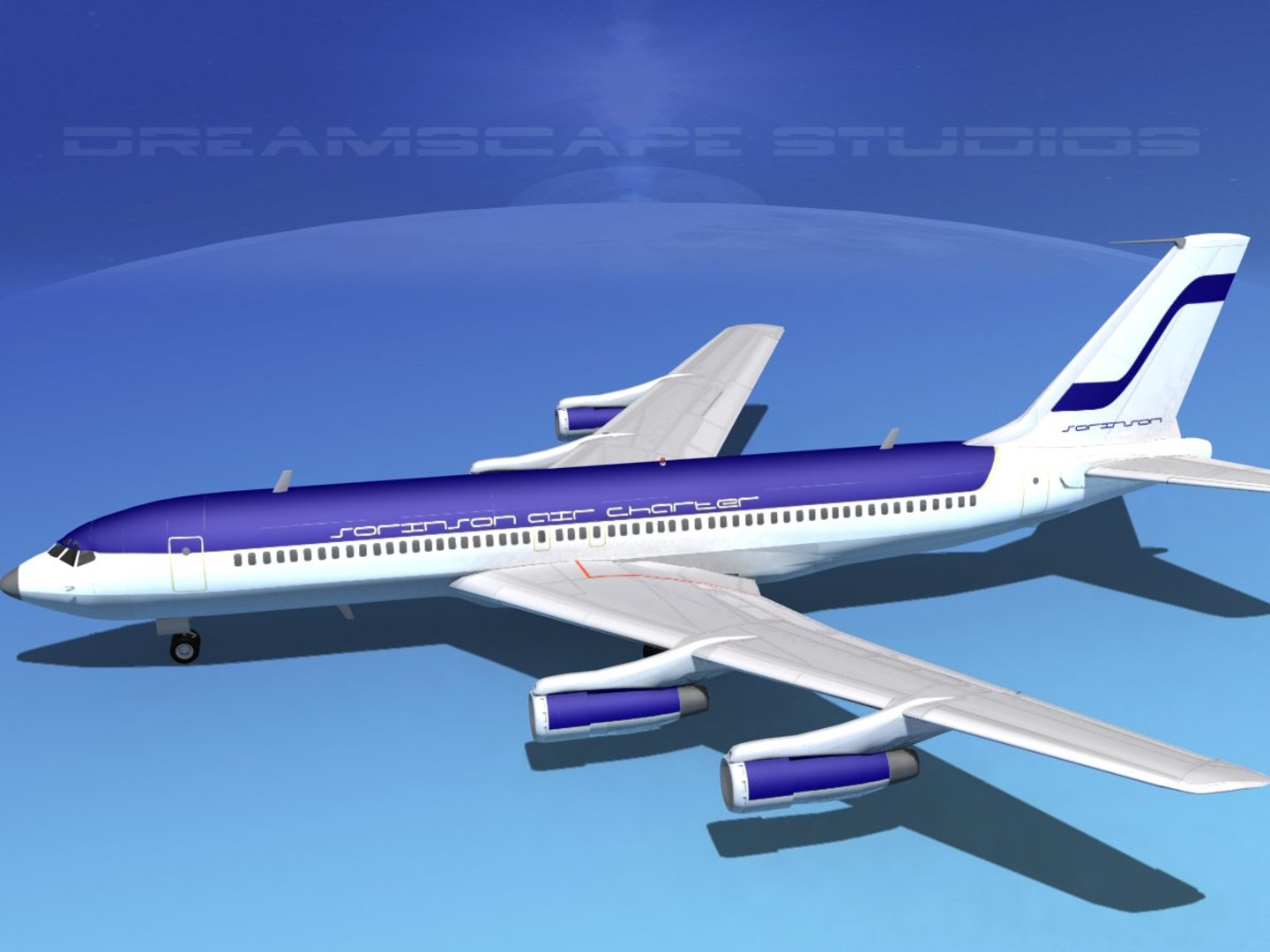 707-320 airlines boeing 707 3d model