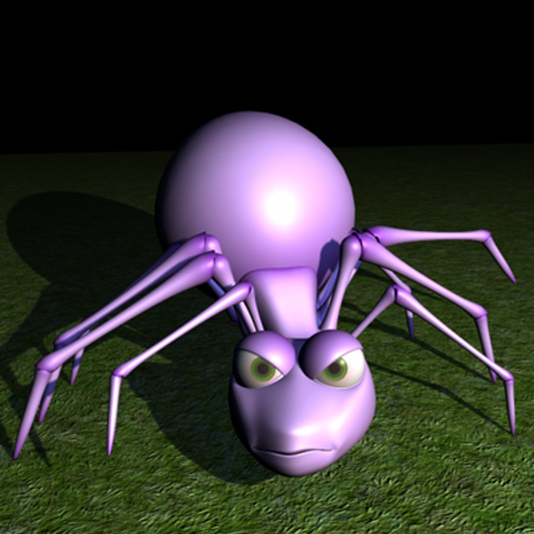 simple cartoon spider 3d ma