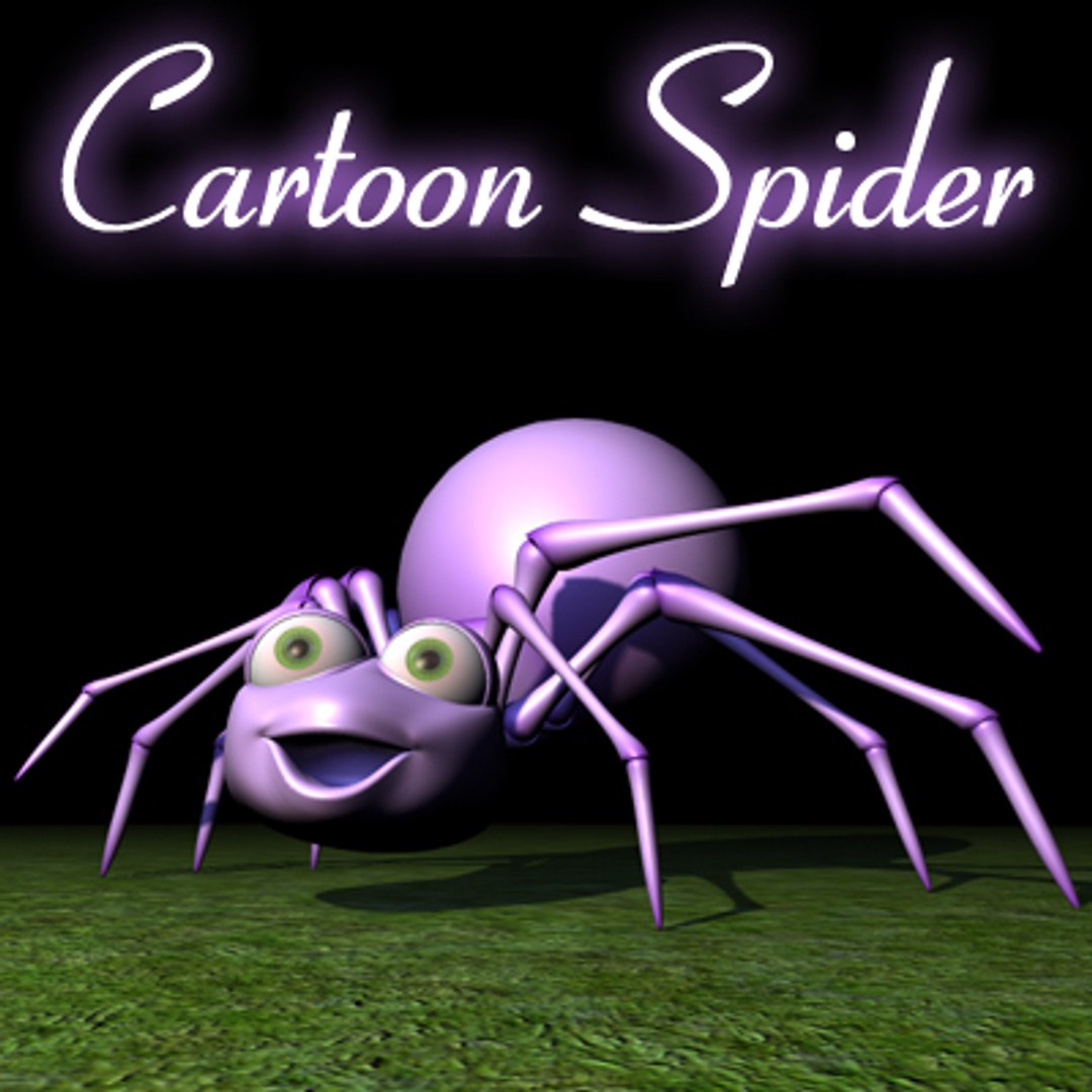 simple cartoon spider 3d ma