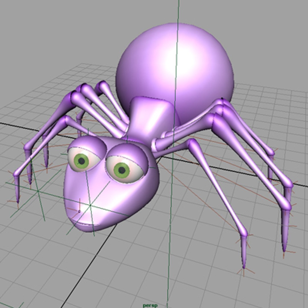 simple cartoon spider 3d ma