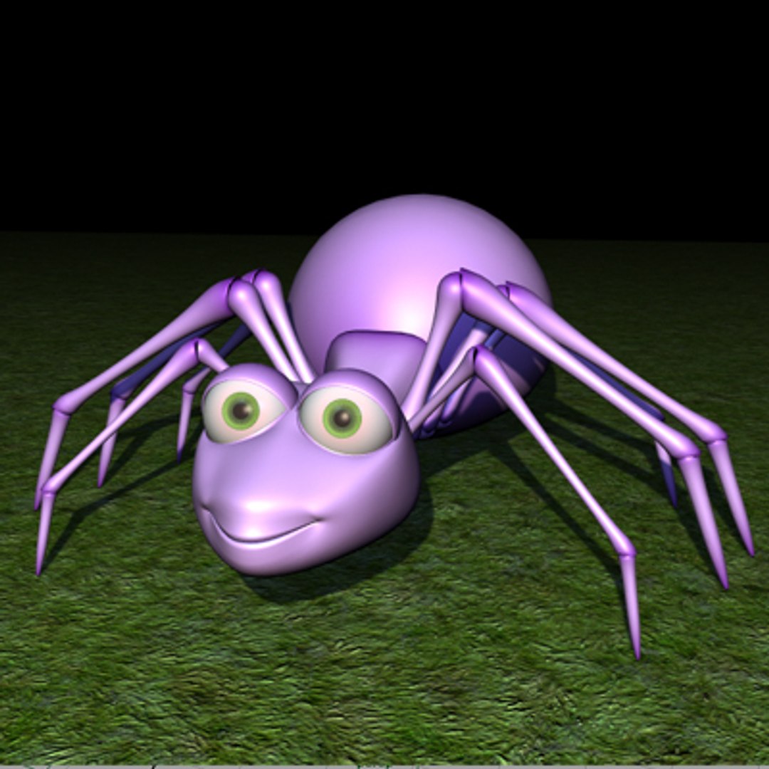 simple cartoon spider 3d ma