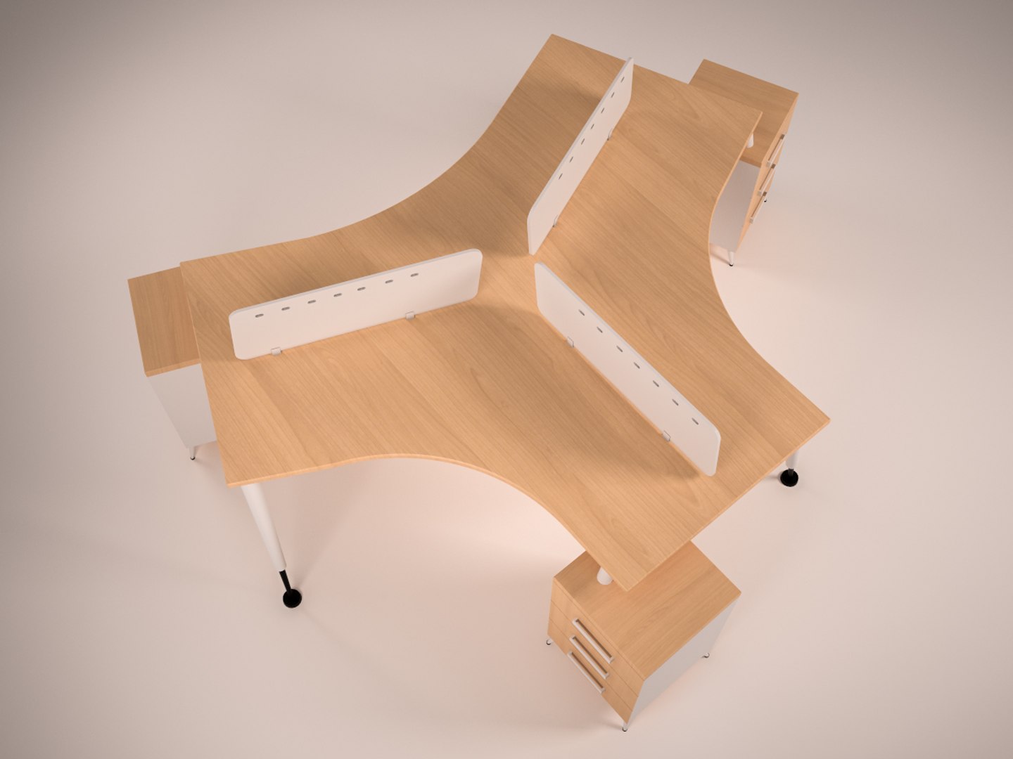 3D Triple Desk | 1148707 | TurboSquid