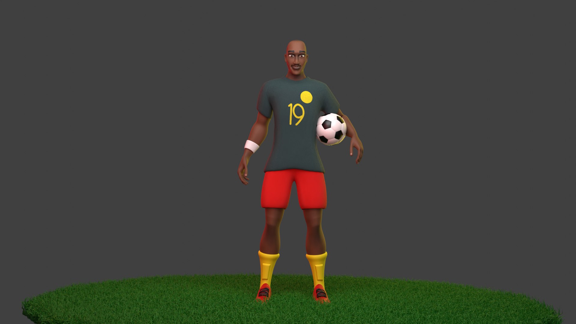 SoccerFootball Player - Rigged Textured Game Animation Ready 3D ...