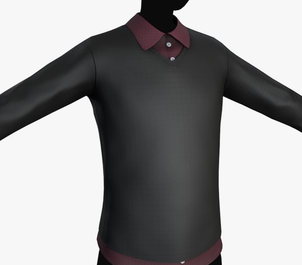 modelo 3d Sweater With a Shirt Style 4 - TurboSquid 1986943
