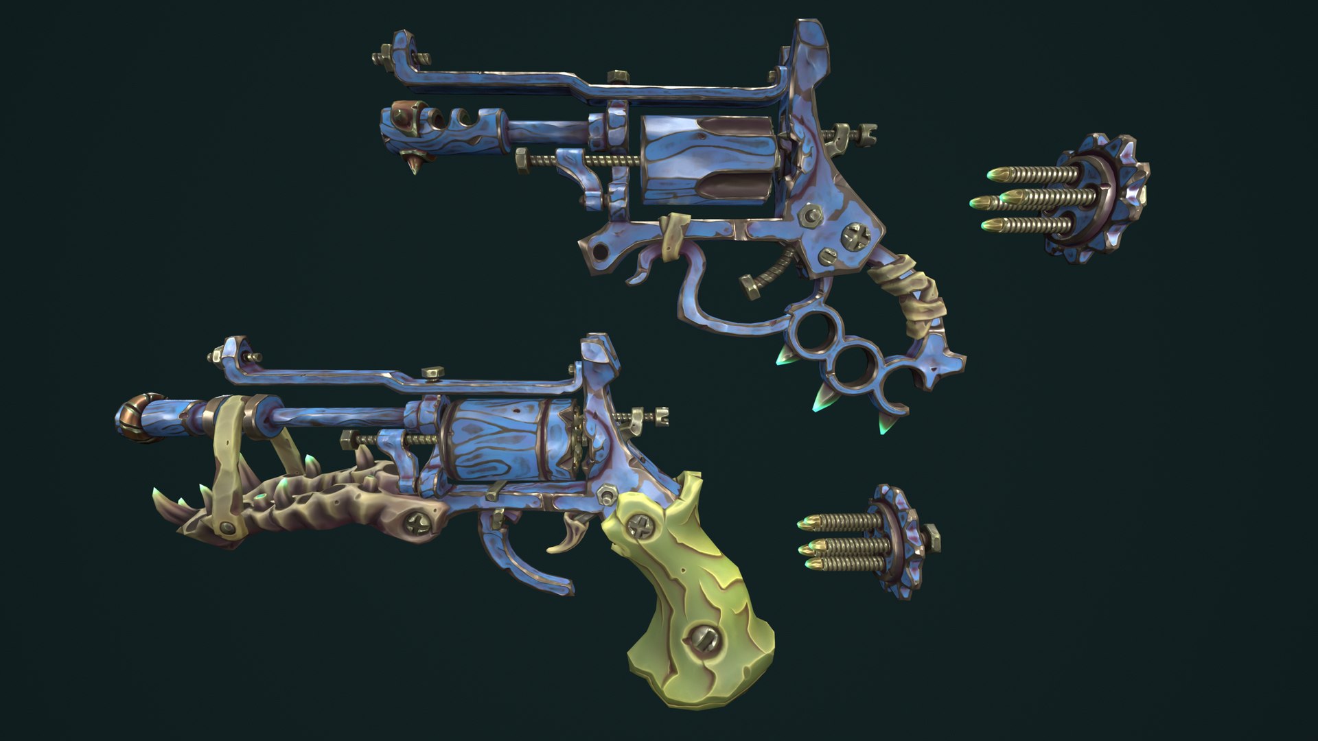 Modular Stylized Desert Revolver 3D Model - TurboSquid 2324430