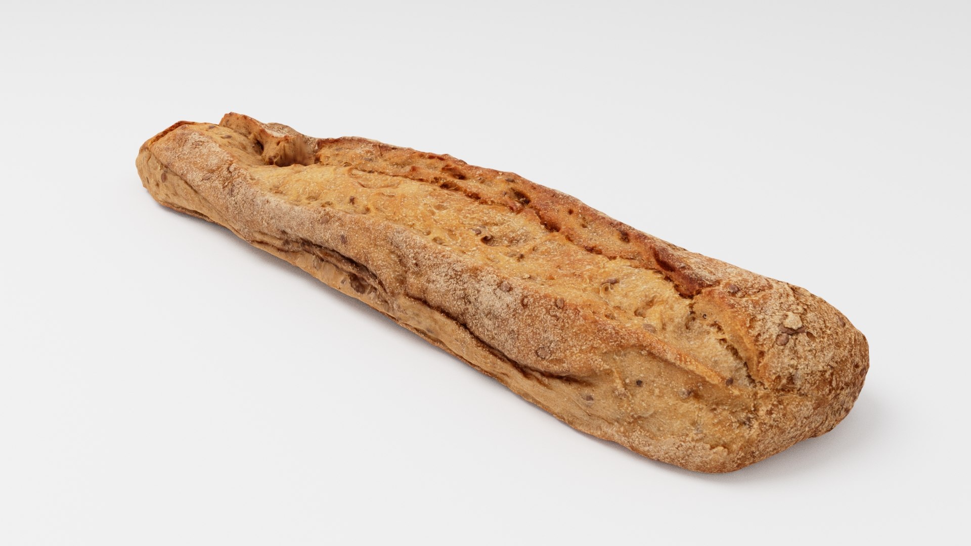 3D Buckwheat bun, loaf or roll - TurboSquid 1723377