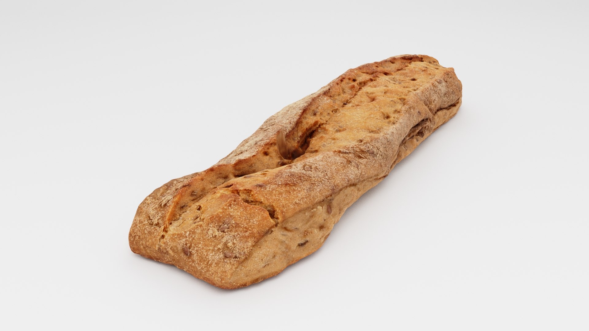 3D Buckwheat bun, loaf or roll - TurboSquid 1723377