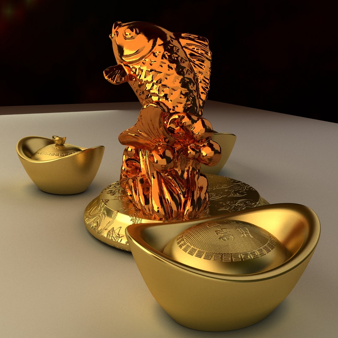 3D chinese gold ingot model - TurboSquid 1280823