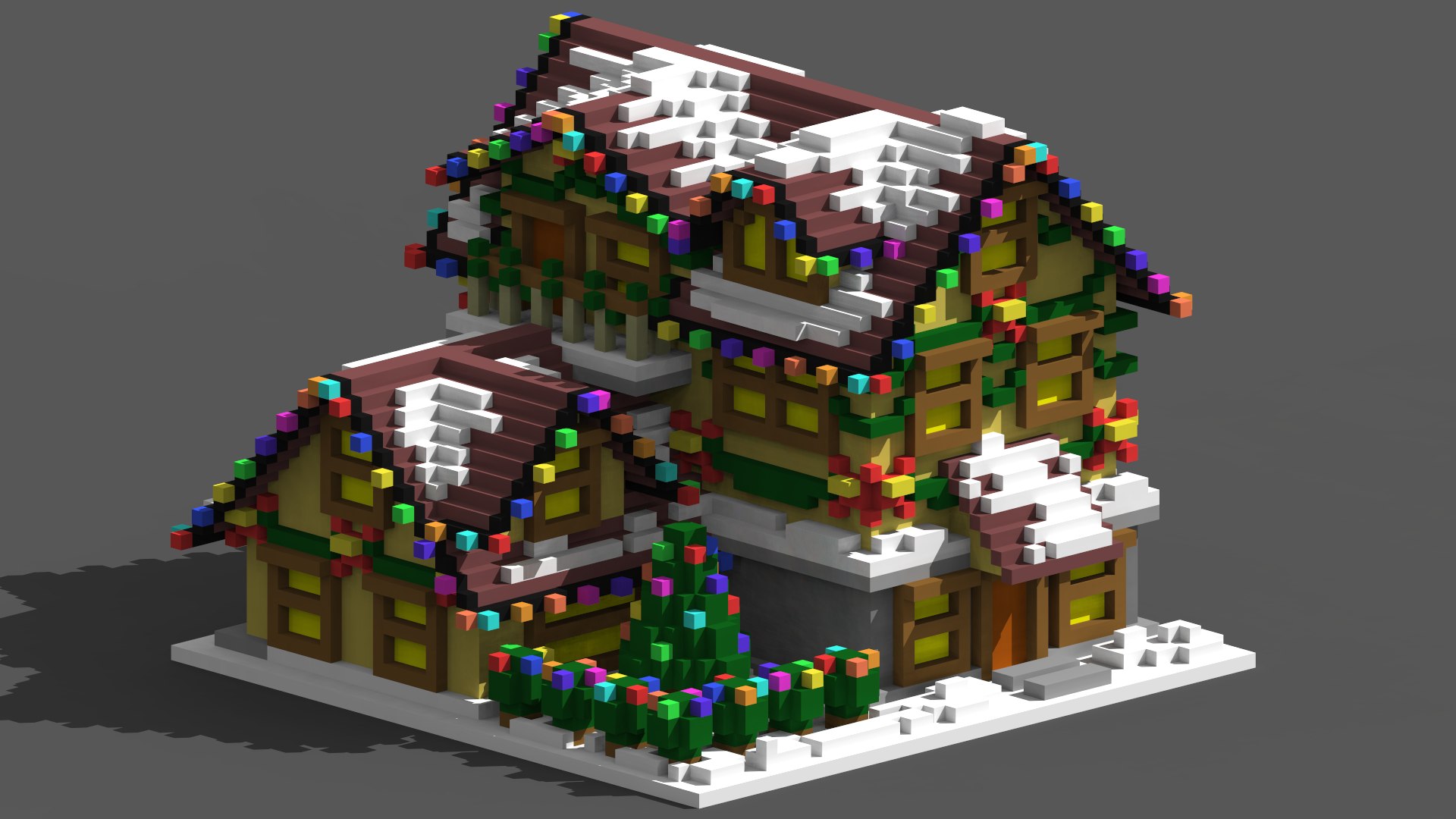 3D Voxel Xmas House Model - TurboSquid 1351170