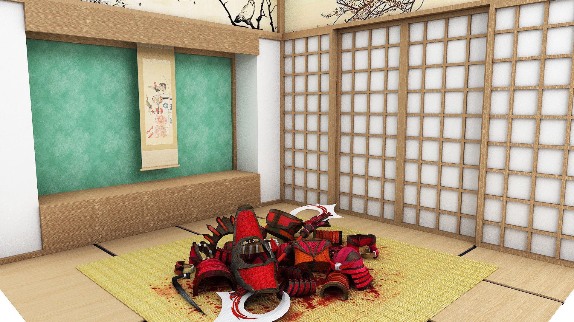 Japanese Room Of Fallen Samurai Model - TurboSquid 1925801
