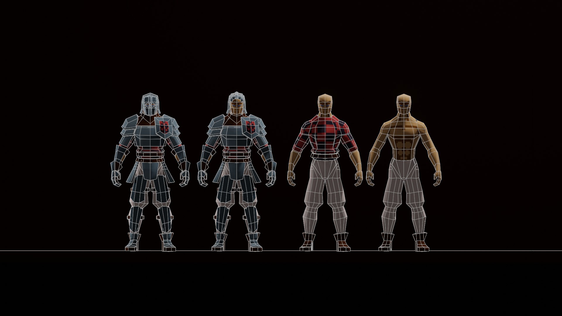 4 Low Poly Knight Character model - TurboSquid 2012119