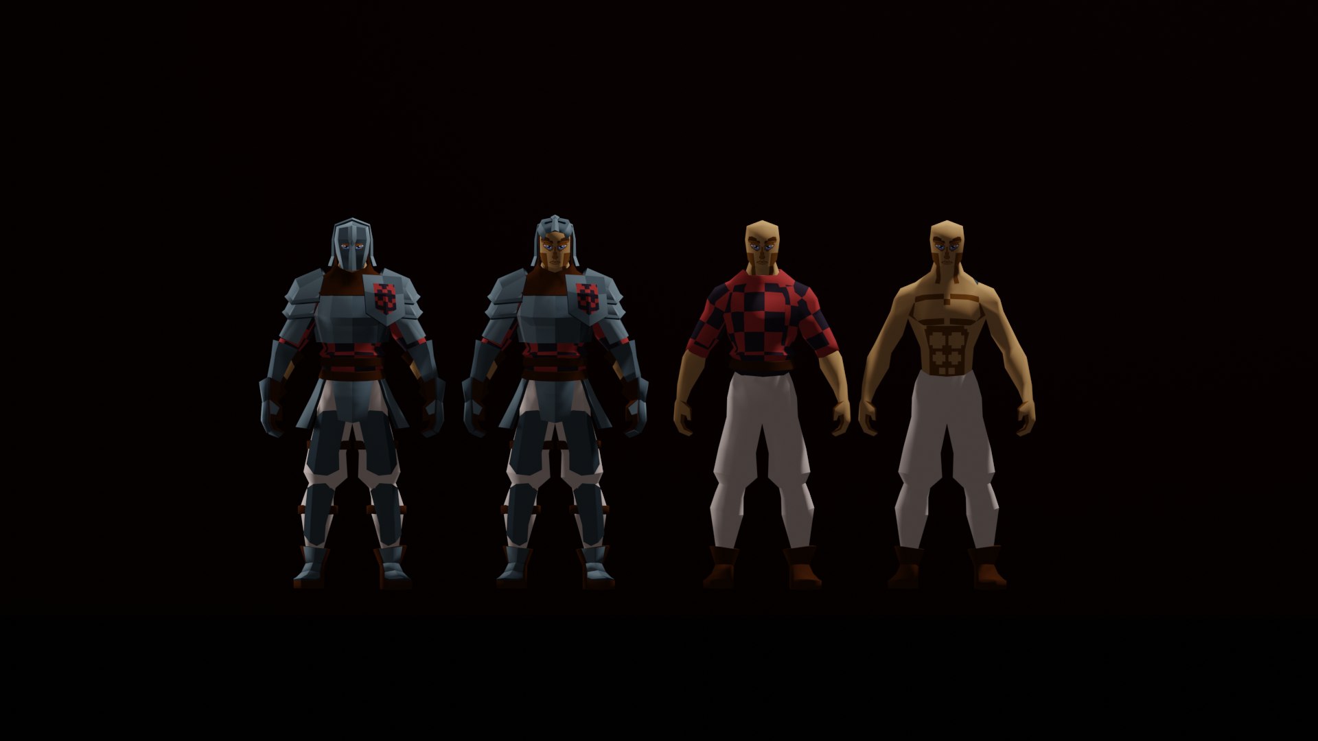 4 Low Poly Knight Character model - TurboSquid 2012119
