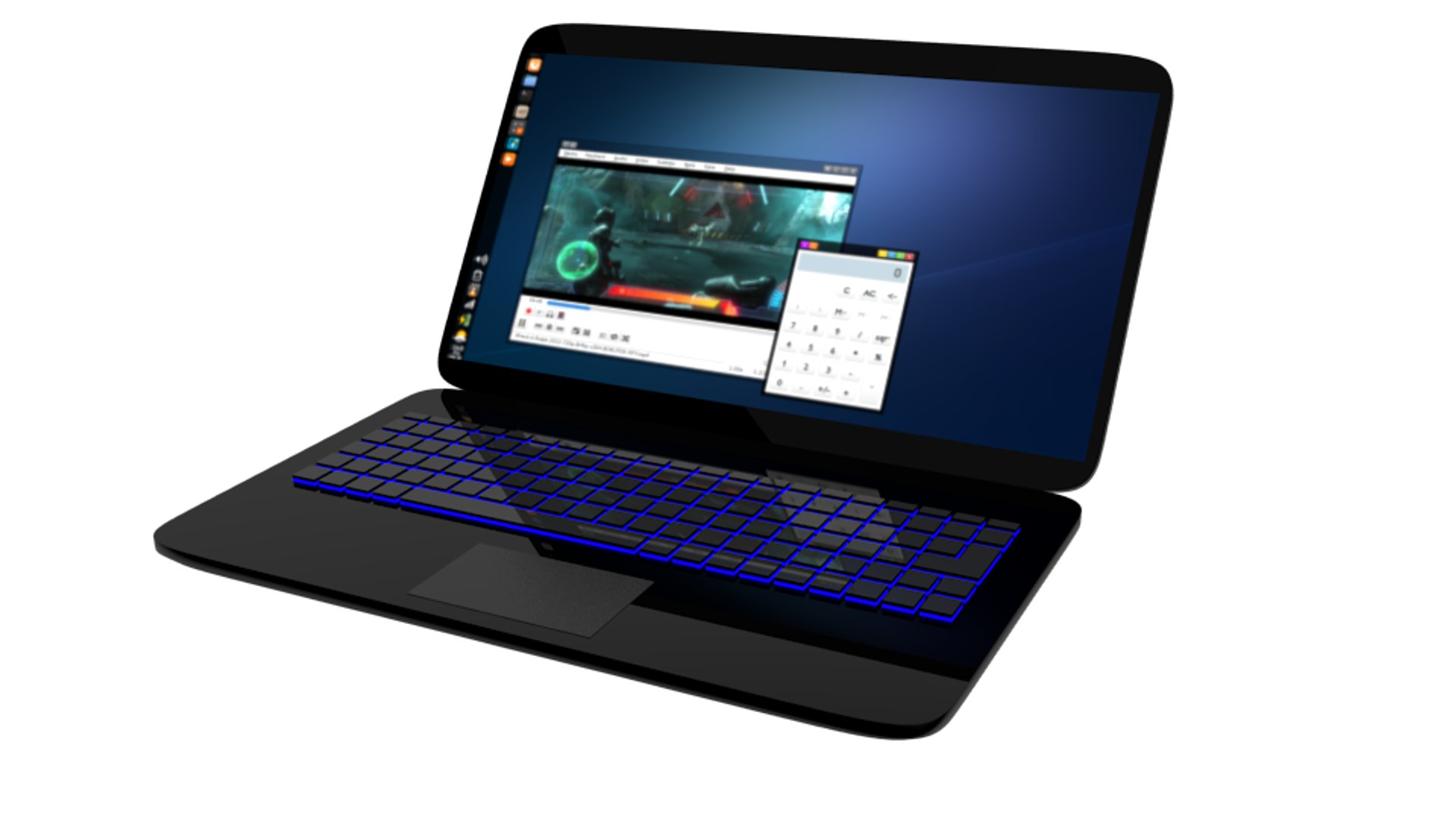 3d model glossy simple laptop