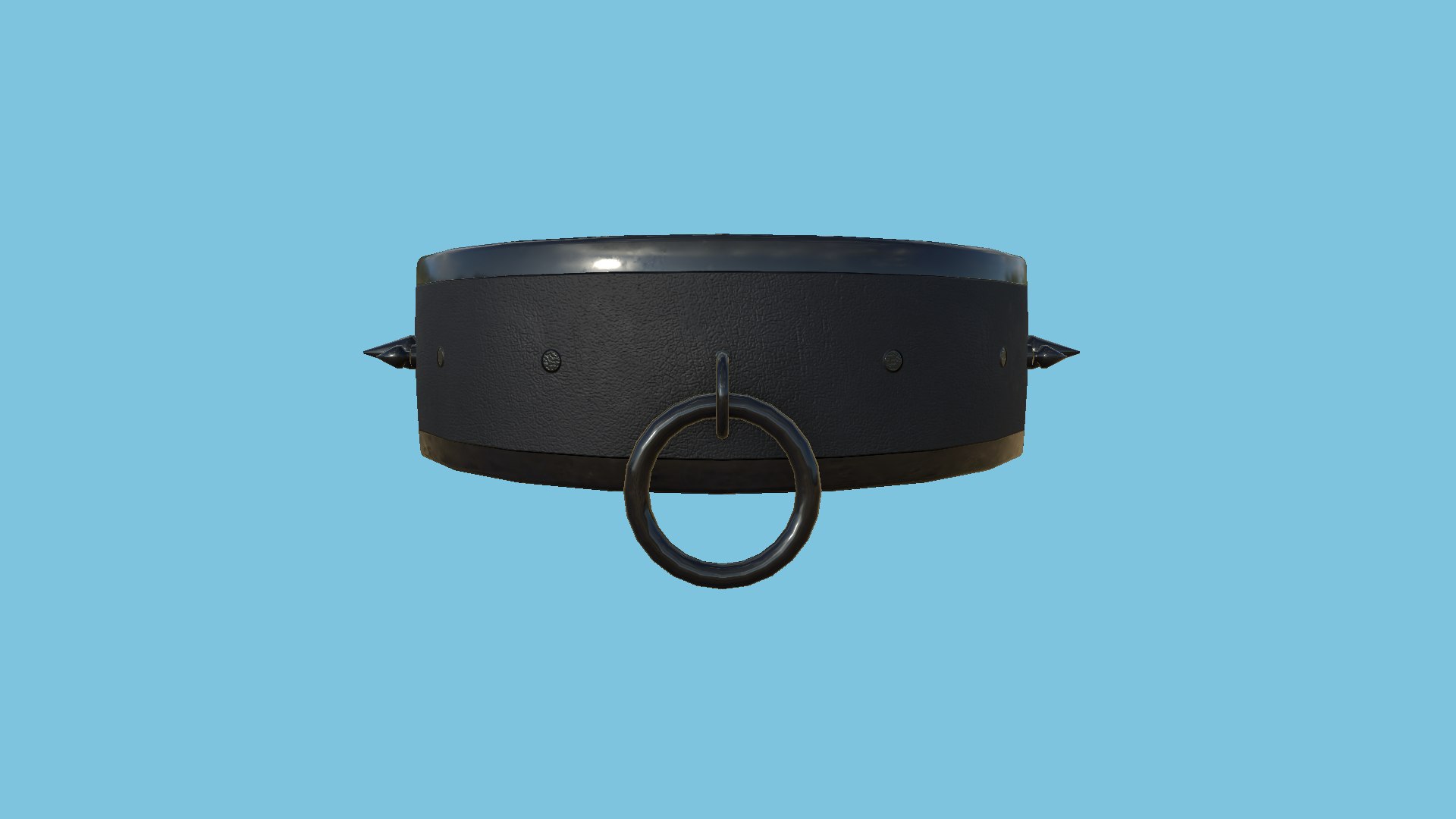 3D Gothic Choker Collar 02 Full Black - Character Design Fashion Model ...