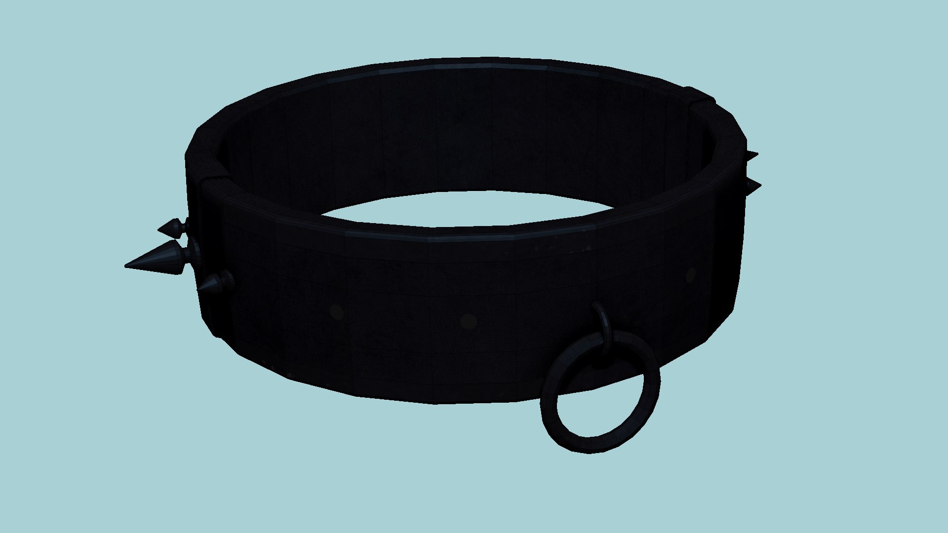 3D Gothic Choker Collar 02 Full Black - Character Design Fashion Model ...