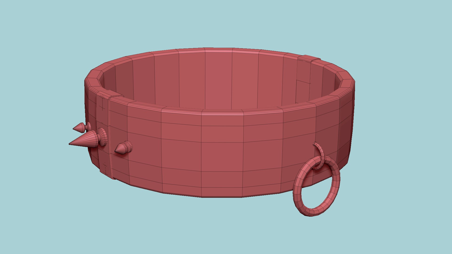 3D Gothic Choker Collar 02 Full Black - Character Design Fashion Model ...