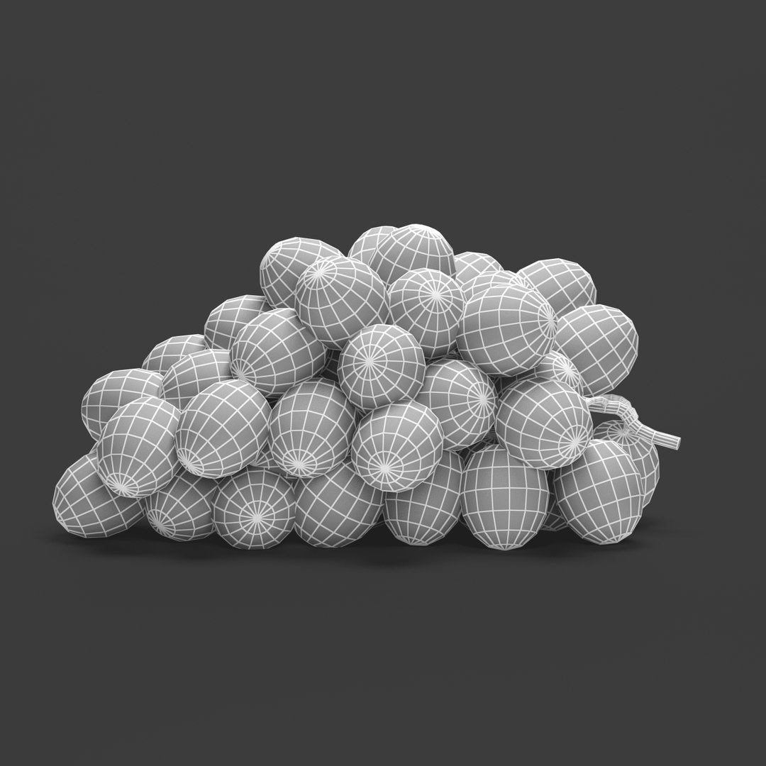 3d Green Grapes Model
