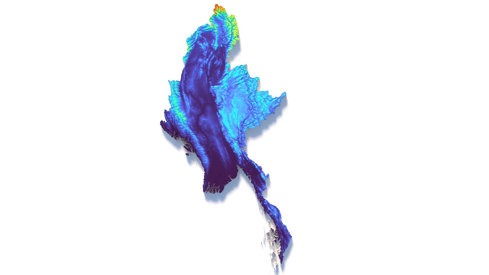 Myanmar Terrain Map 3D Model - TurboSquid 2336538