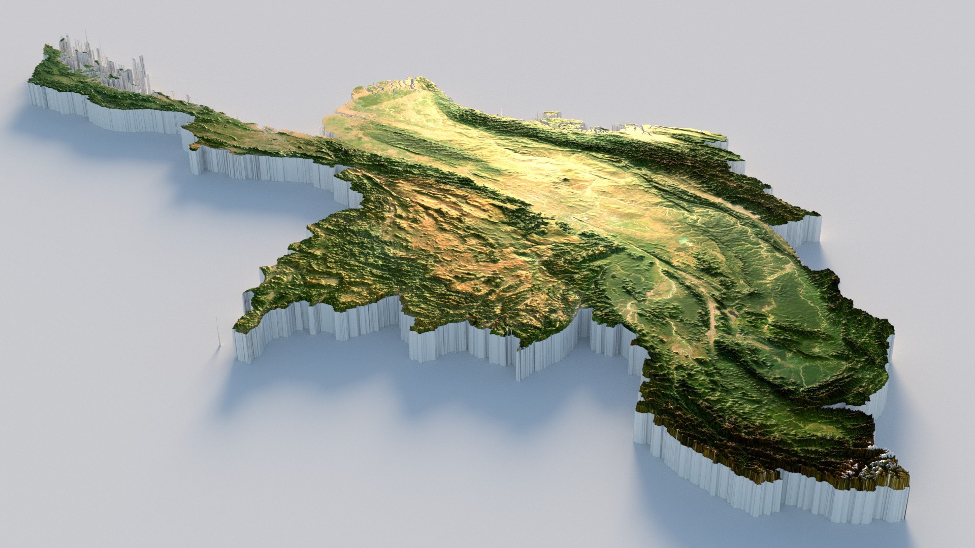 Myanmar Terrain Map 3D Model - TurboSquid 2336538