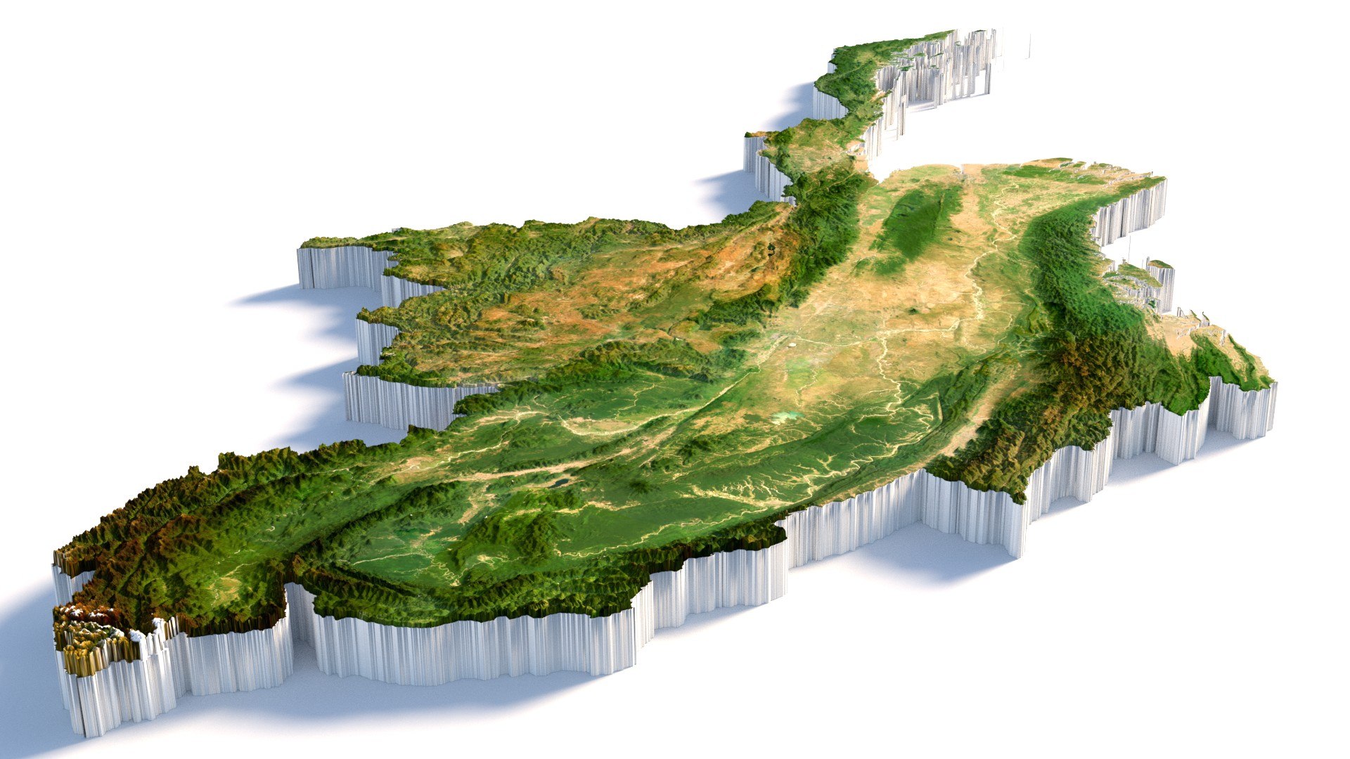 Myanmar Terrain Map 3D Model - TurboSquid 2336538