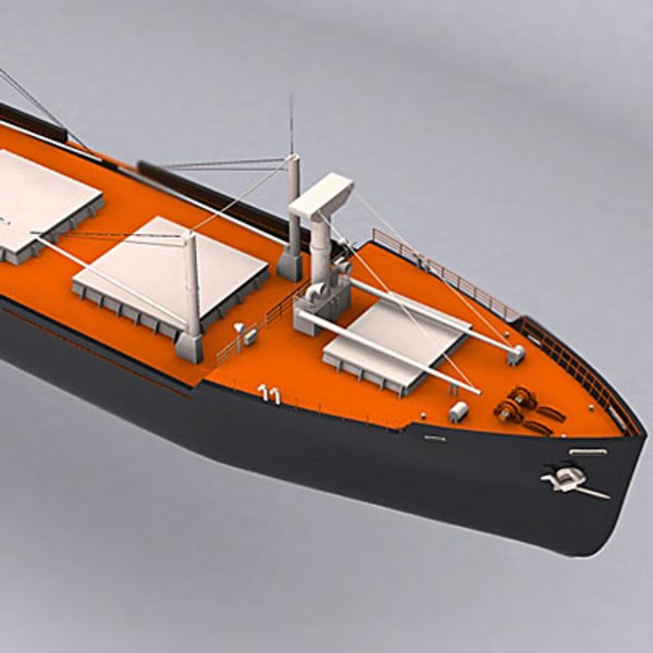 3d model cargo ship old
