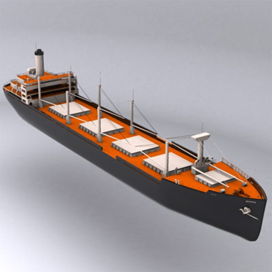 3d model cargo ship old