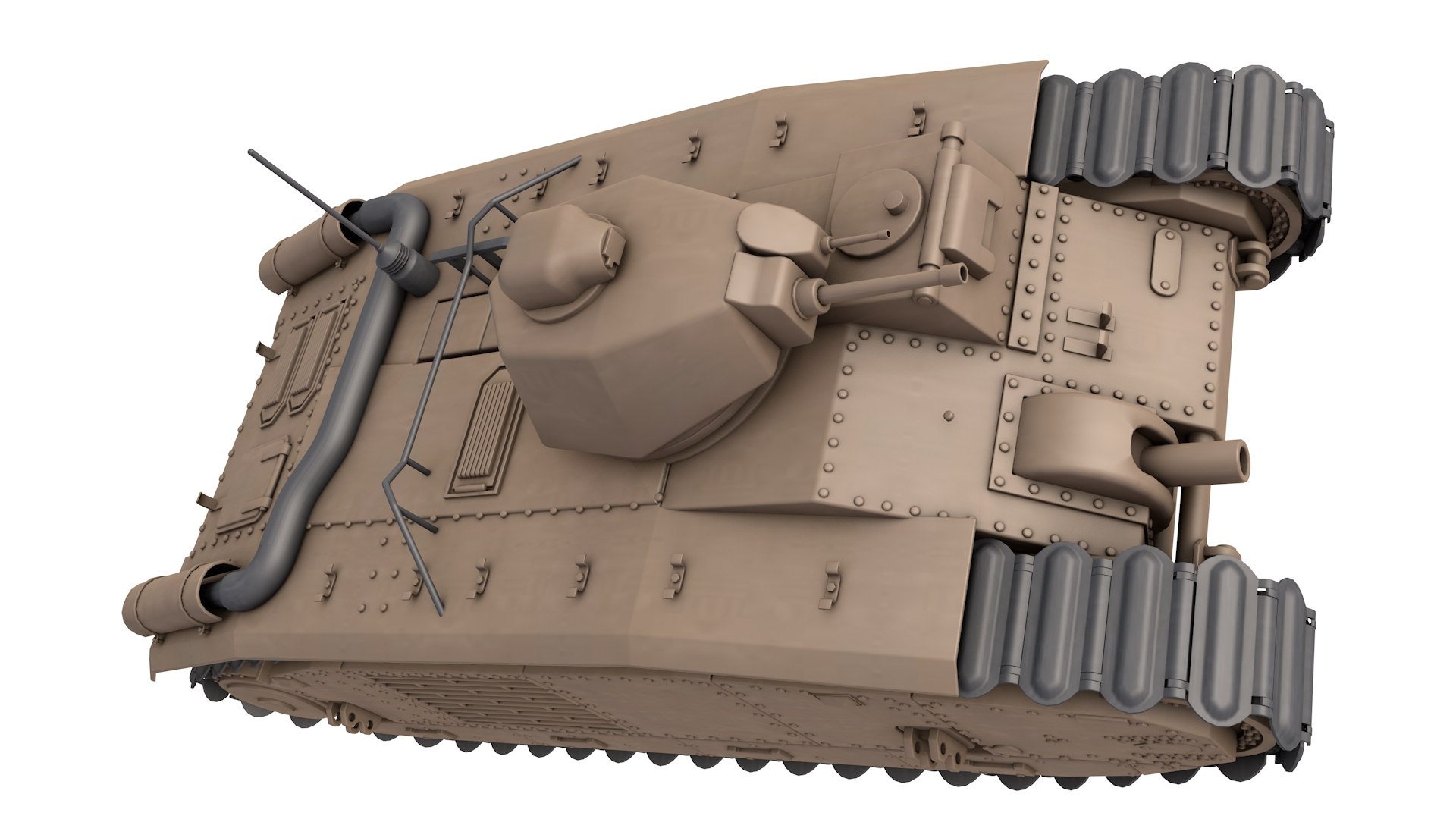 Char B1 French Heavy Tank Model - TurboSquid 2392585