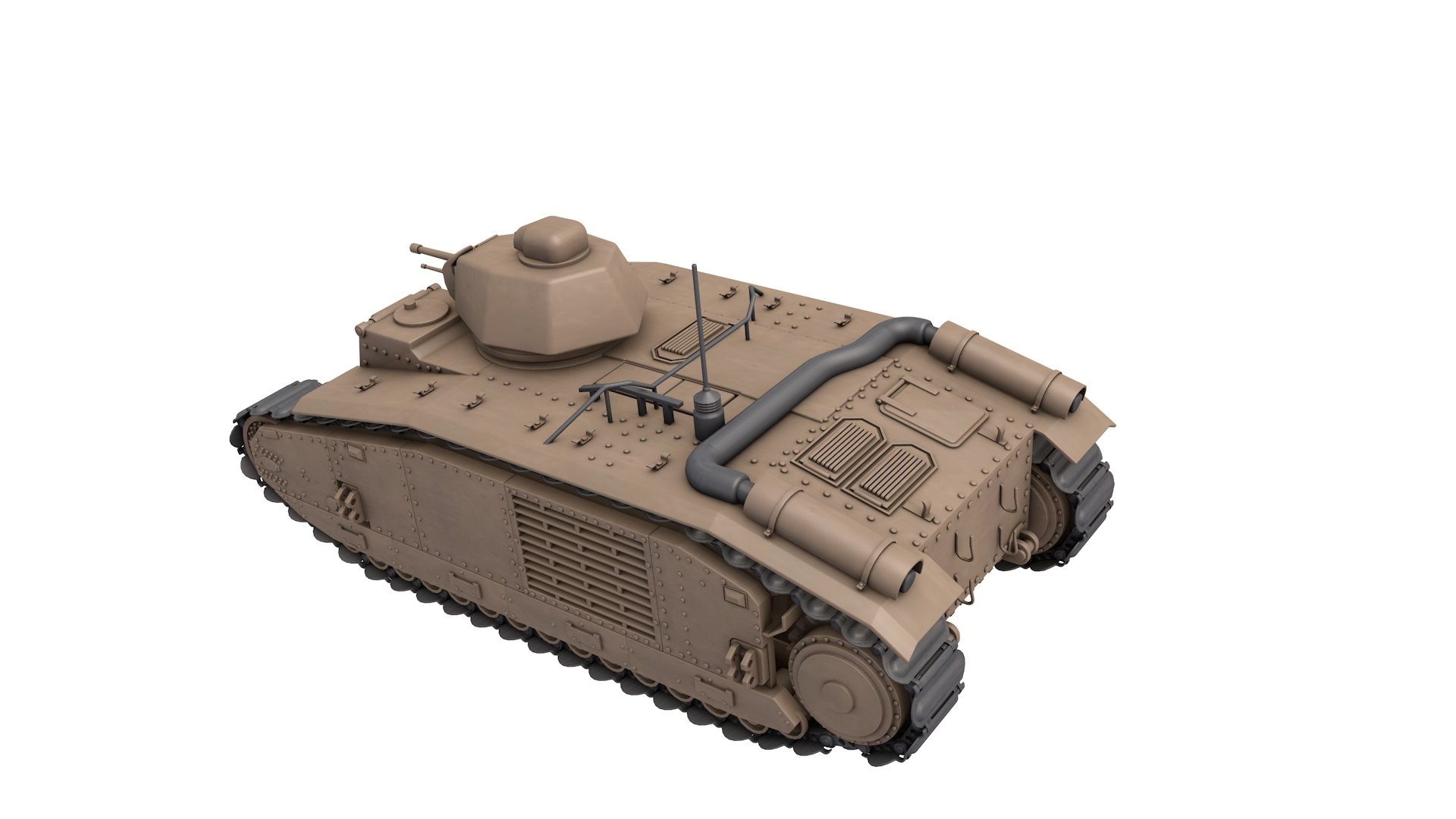 Char B1 French Heavy Tank Model - TurboSquid 2392585