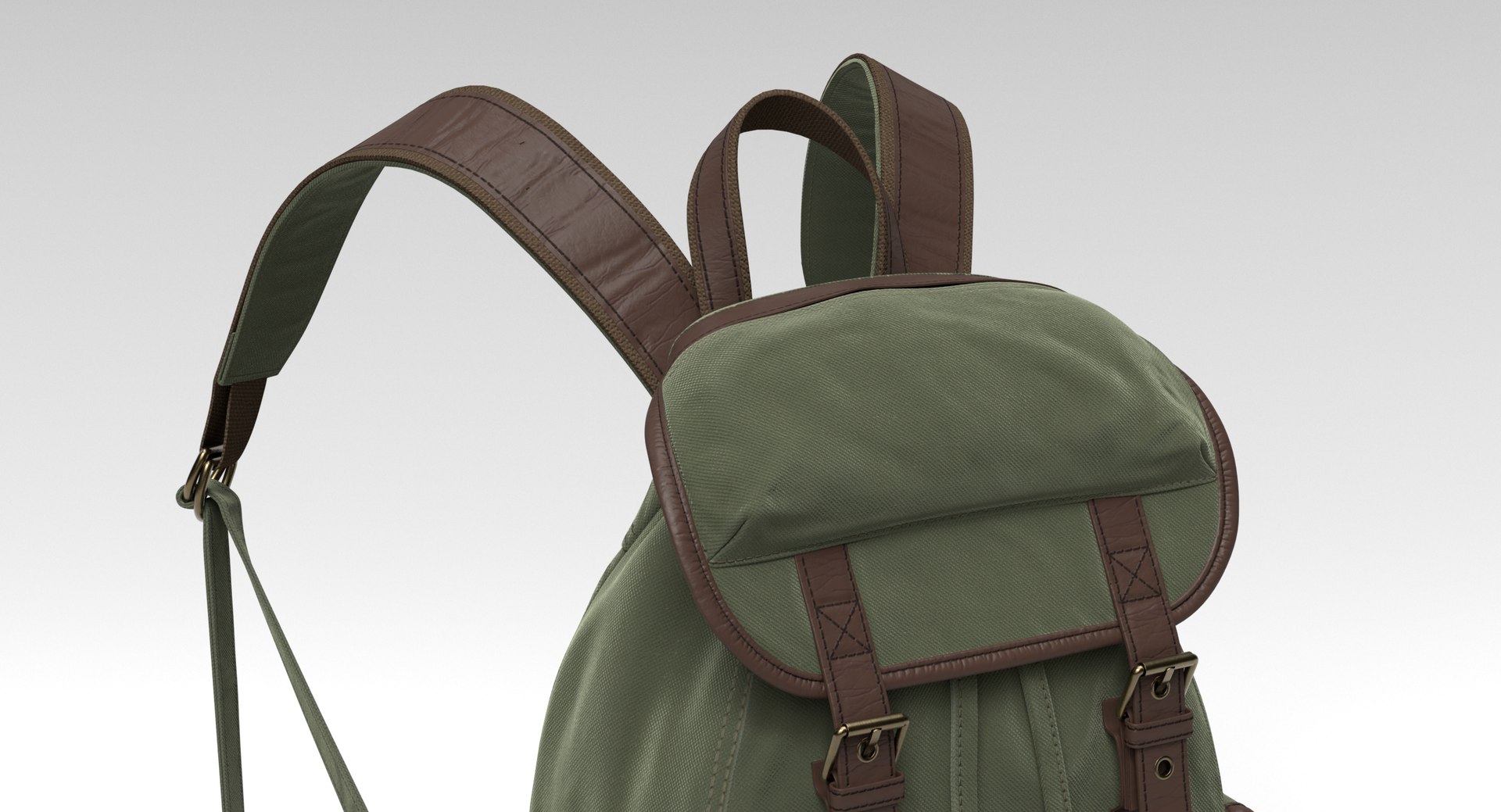 Vintage backpack army green 3D model - TurboSquid 1609582