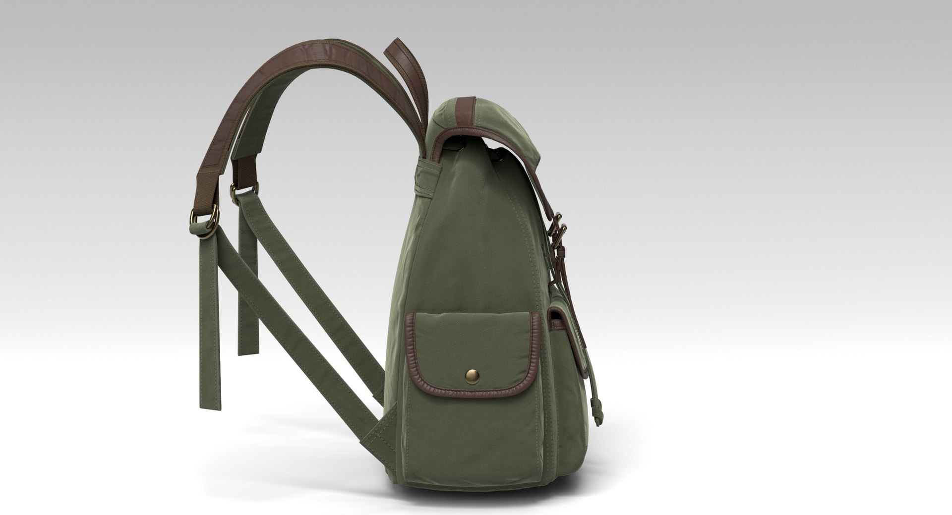 Vintage backpack army green 3D model - TurboSquid 1609582