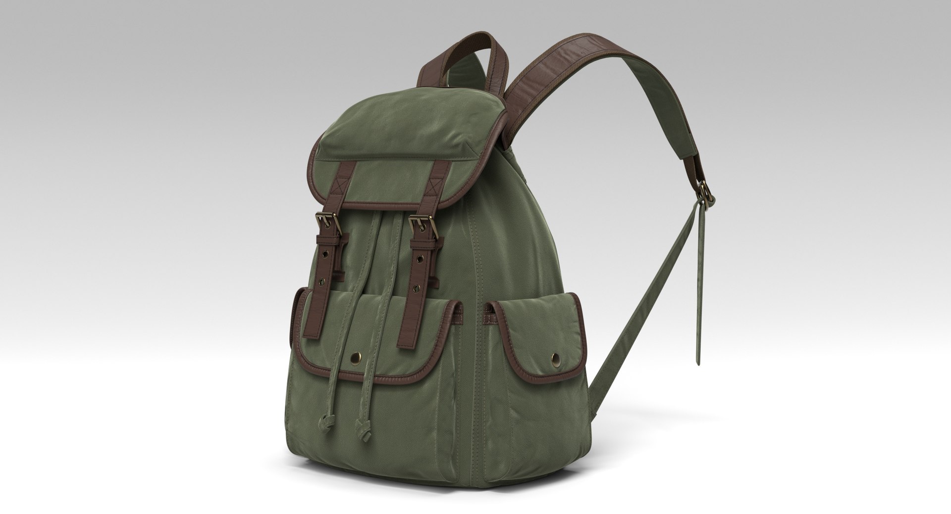 Vintage backpack army green 3D model - TurboSquid 1609582