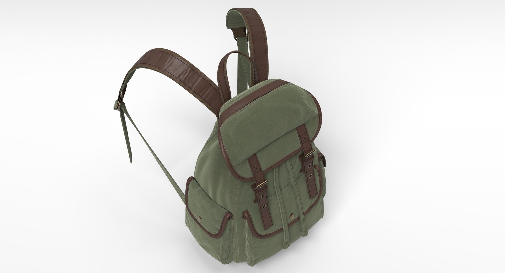 Vintage backpack army green 3D model - TurboSquid 1609582