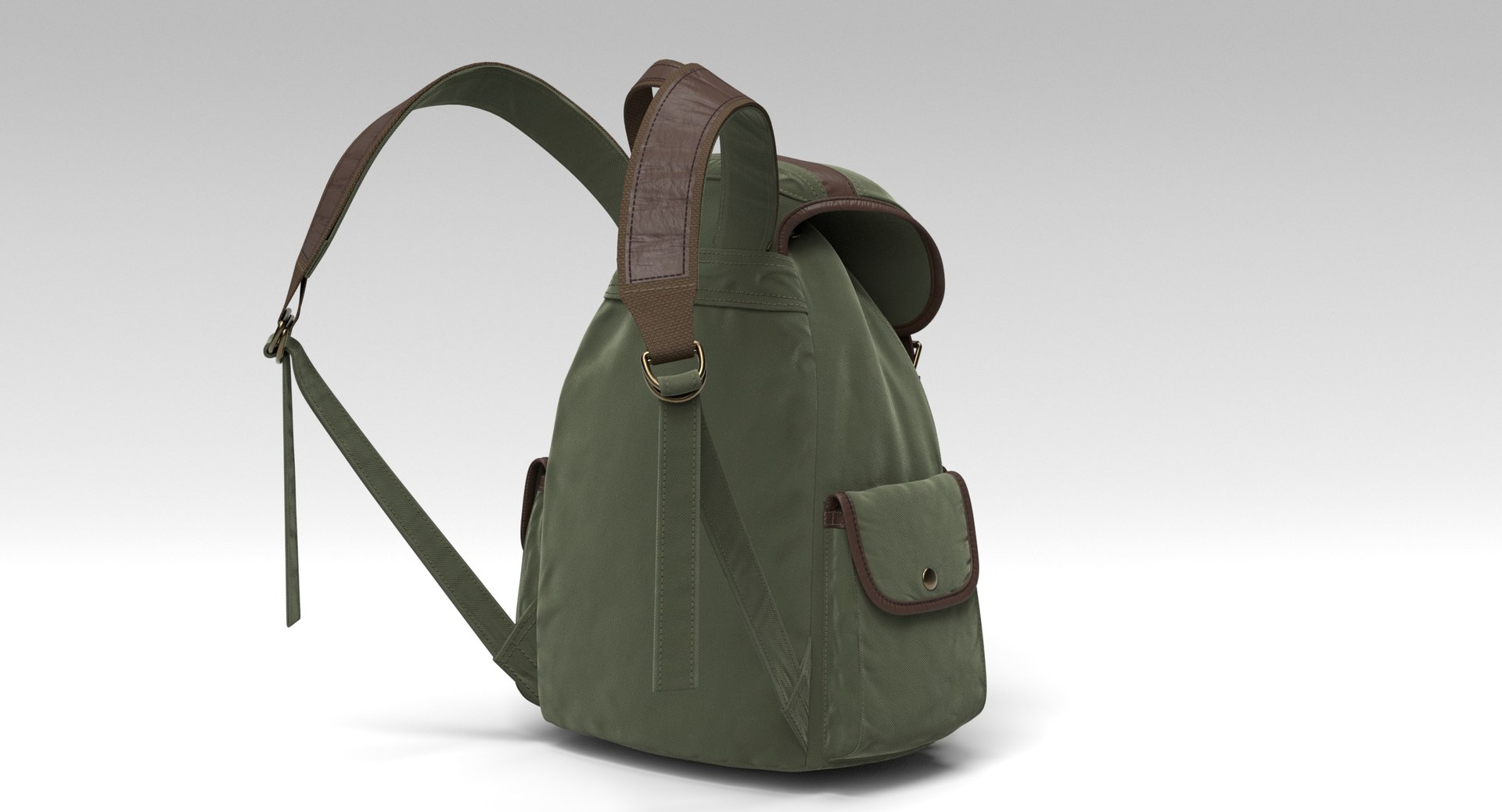 Vintage backpack army green 3D model - TurboSquid 1609582