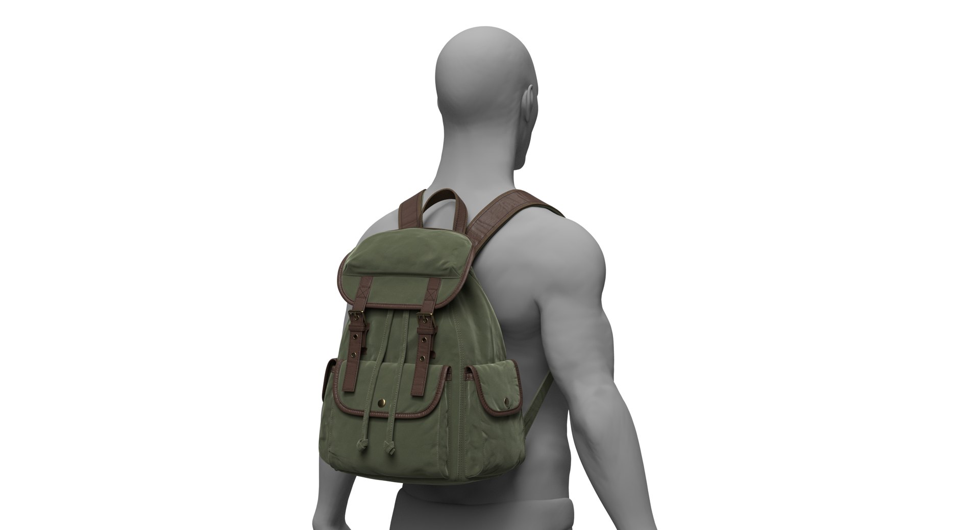Vintage backpack army green 3D model - TurboSquid 1609582