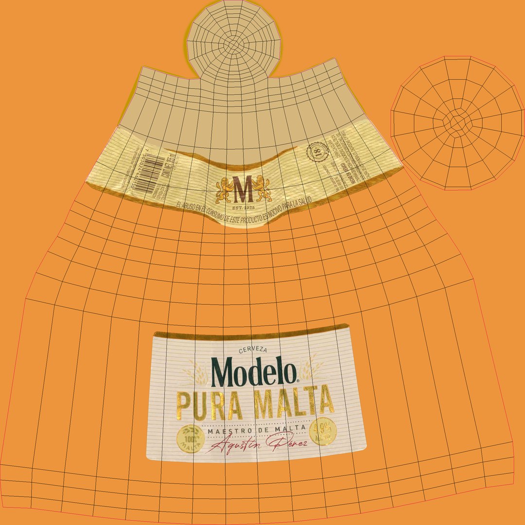 Cerveza Modelo Pura Malta - Mexican Beer Model - TurboSquid 2123495