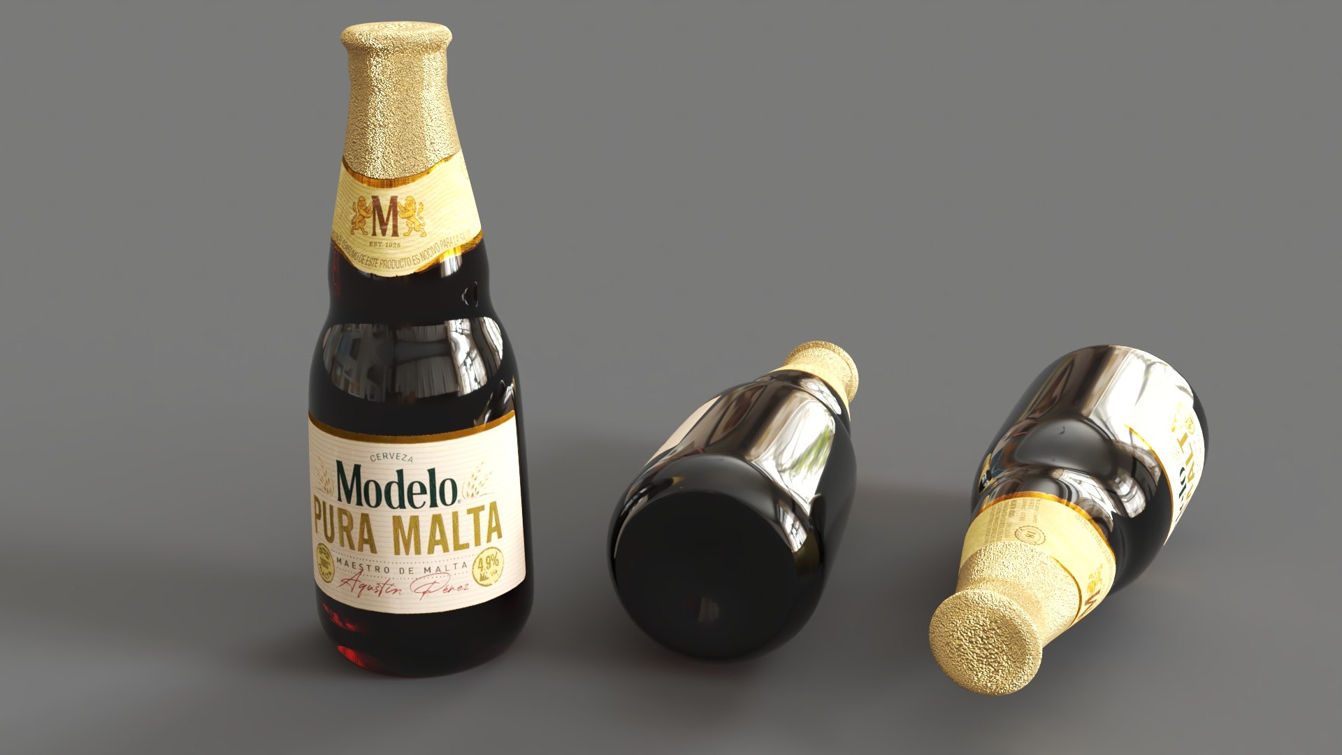 Cerveza Modelo Pura Malta - Mexican Beer model - TurboSquid 2123495