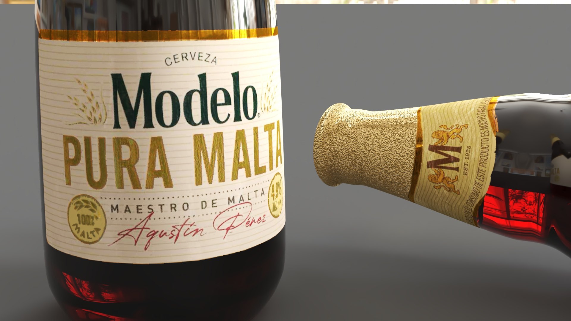 Cerveza Modelo Pura Malta - Mexican Beer Model - TurboSquid 2123495