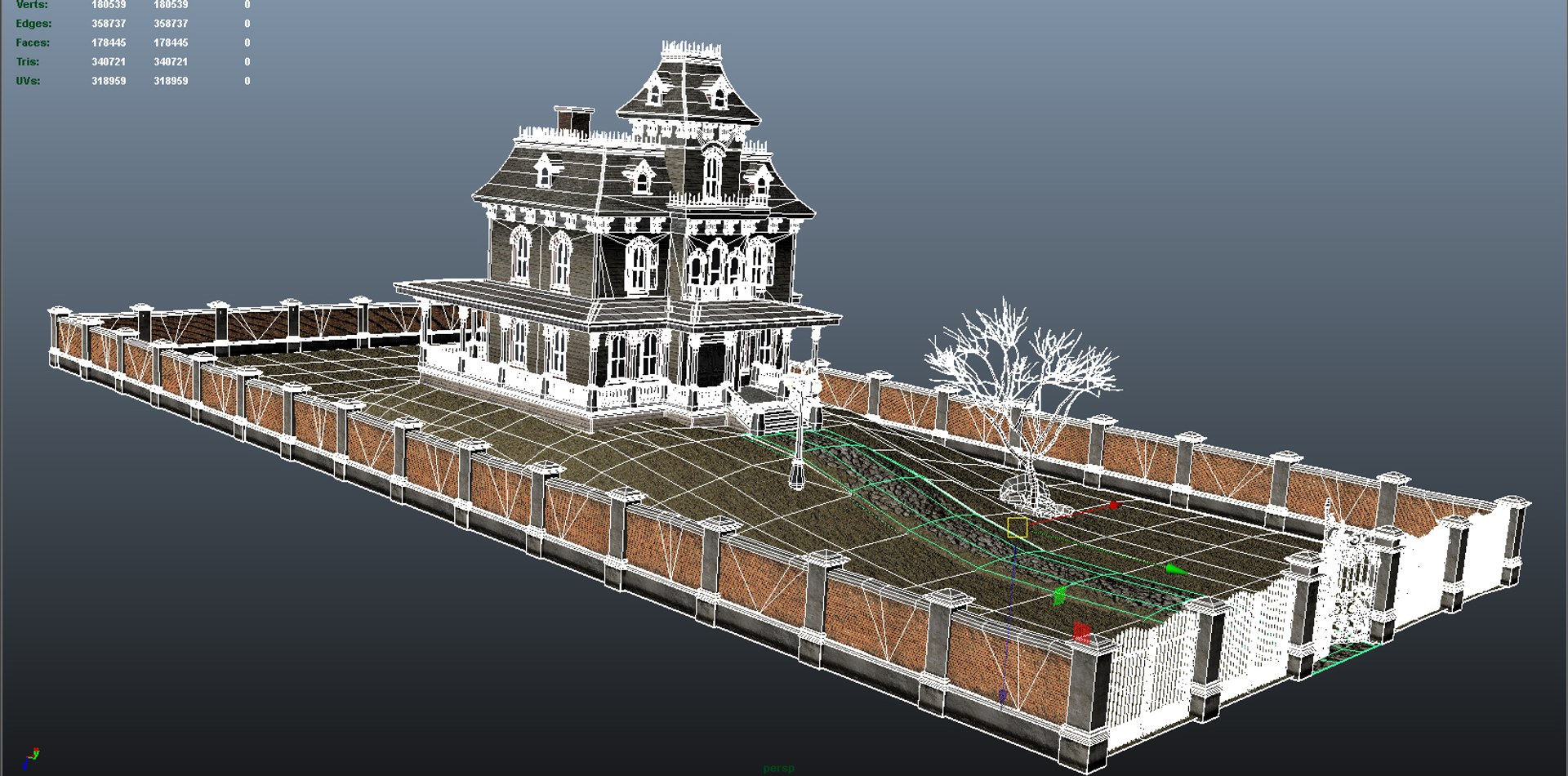Abandoned Mansion Pbr 3d Model