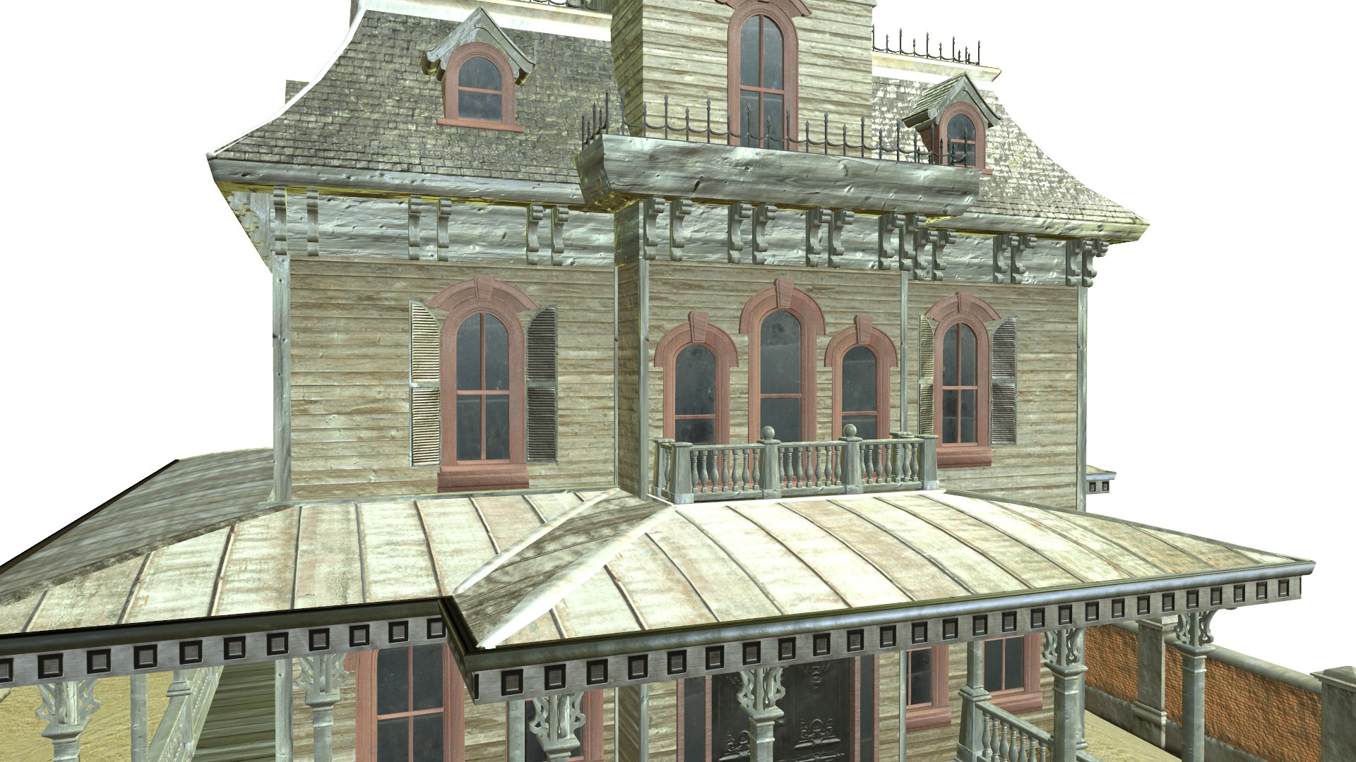 Abandoned Mansion Pbr 3d Model