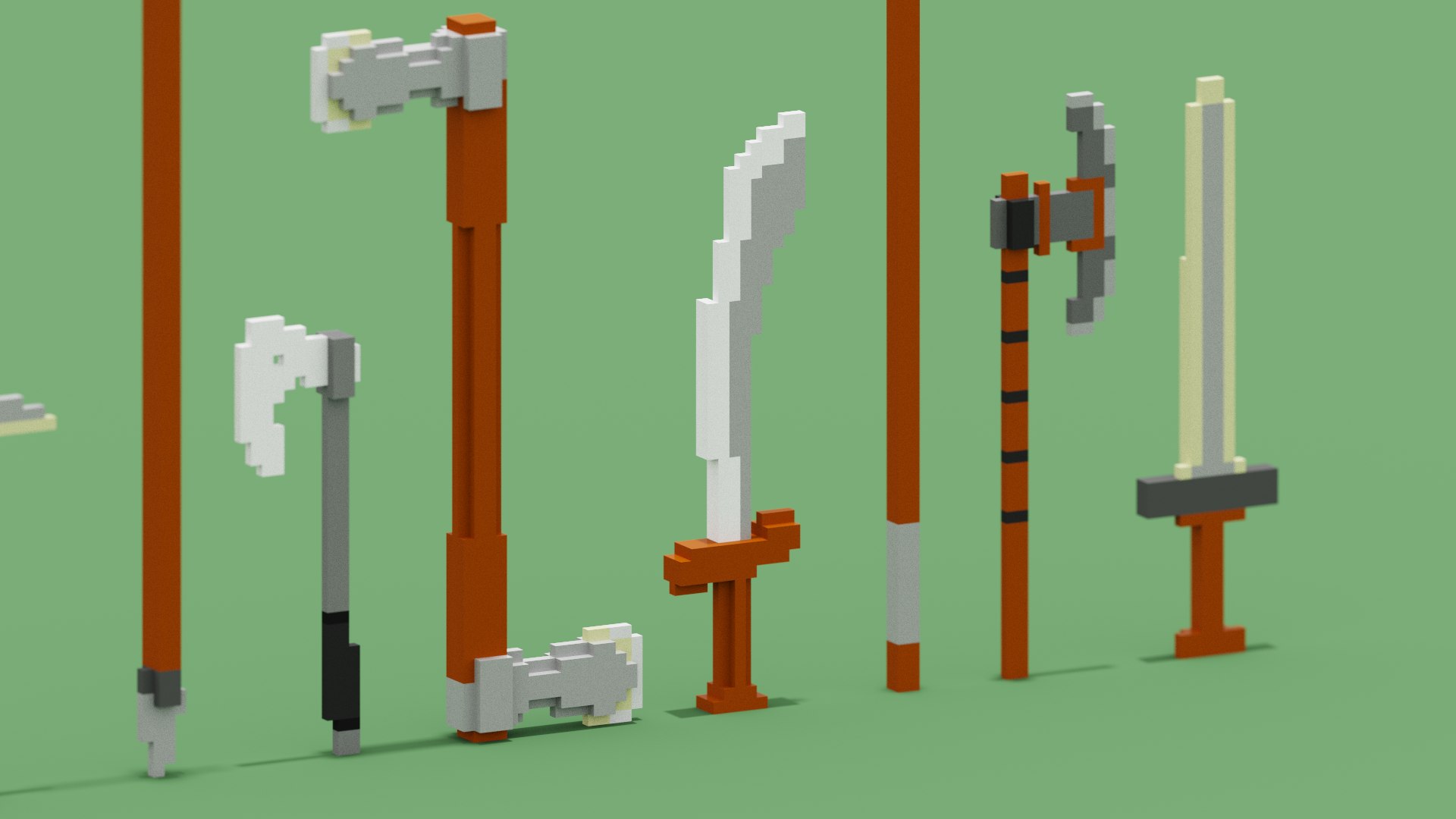 Voxel Weapon Collection Model - TurboSquid 1945730