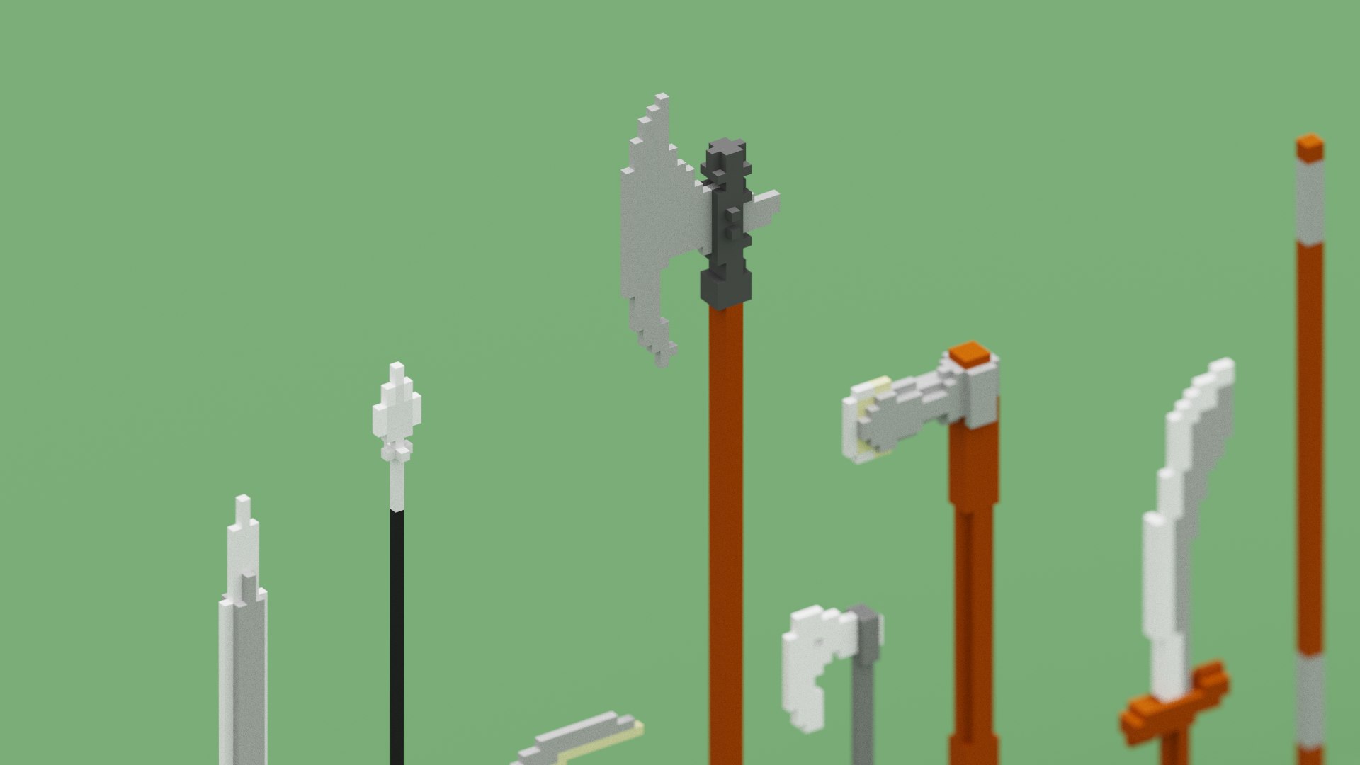 Voxel Weapon Collection Model - TurboSquid 1945730