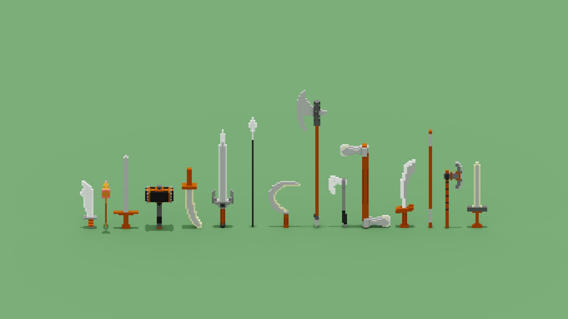 Voxel Weapon Collection Model - TurboSquid 1945730